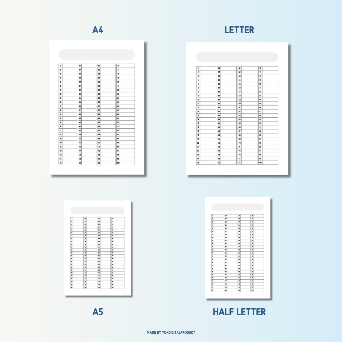 Numbered Blank List | Blank List Template | Simple List Template | A4 ...