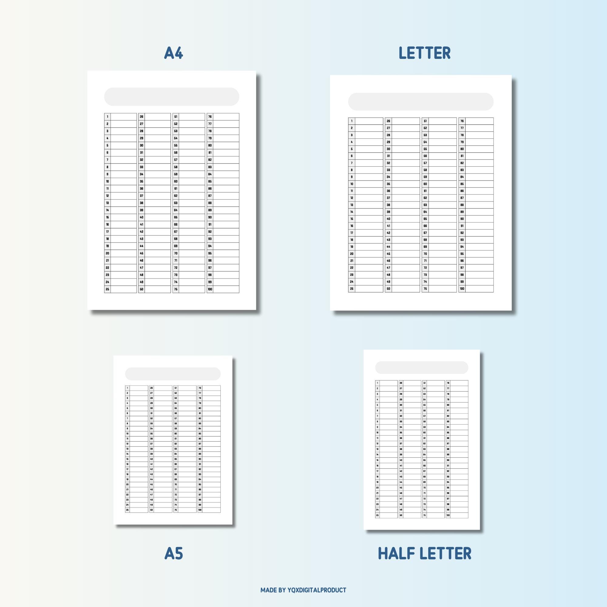 Numbered Blank List | Blank List Template | Simple List Template | A4 ...