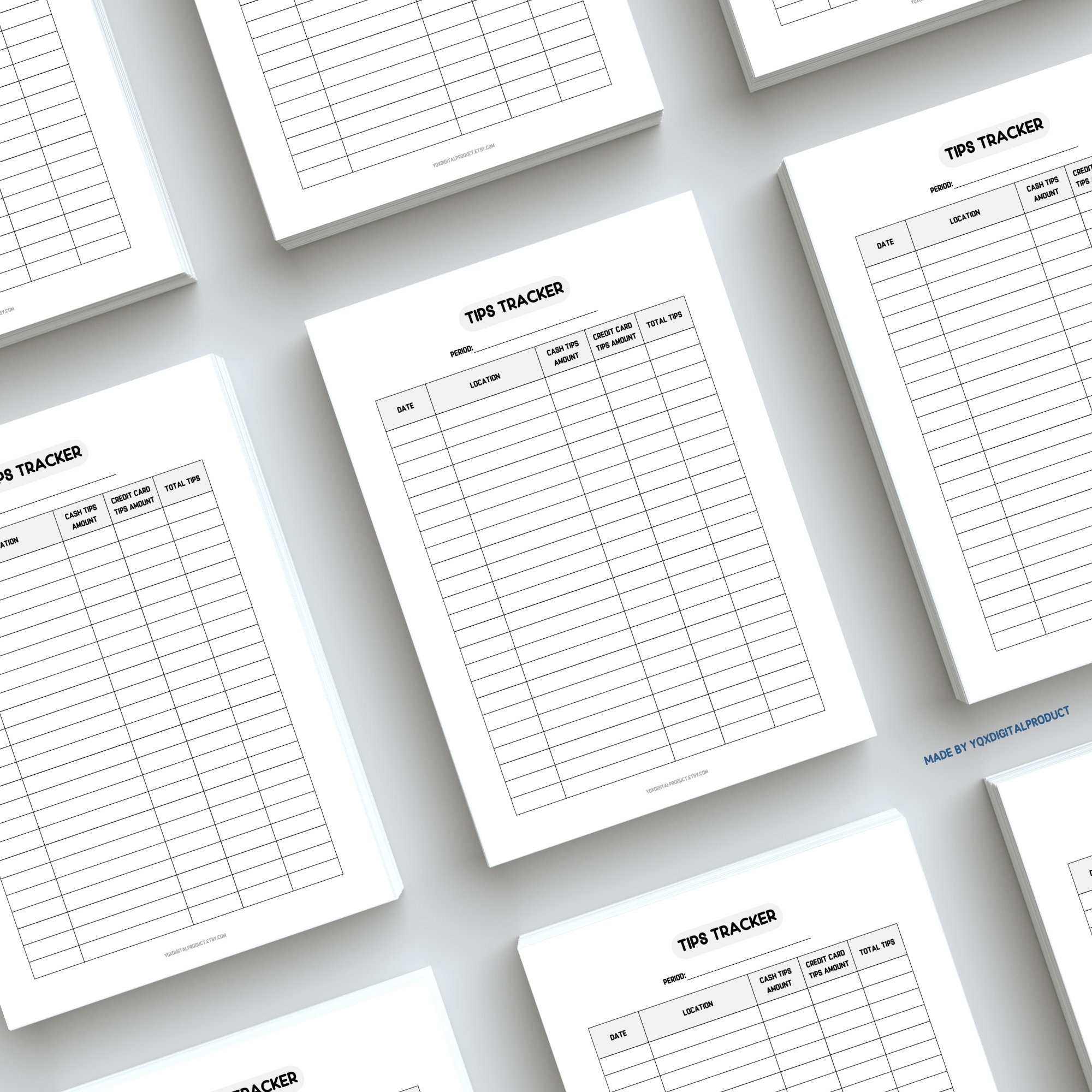 Tips Tracker Printable Waiter Tip Tracker Tips Log A4,a5,letter,half Letter Size PDF - Etsy