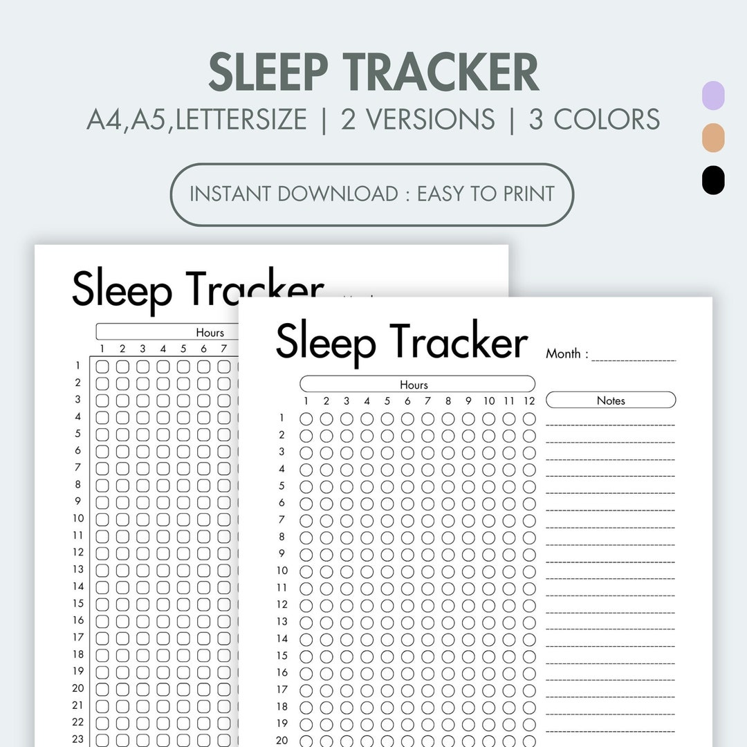 Sleep Tracker Printable Monthly Sleep Tracker Sleep Log Sleep Analysis ...