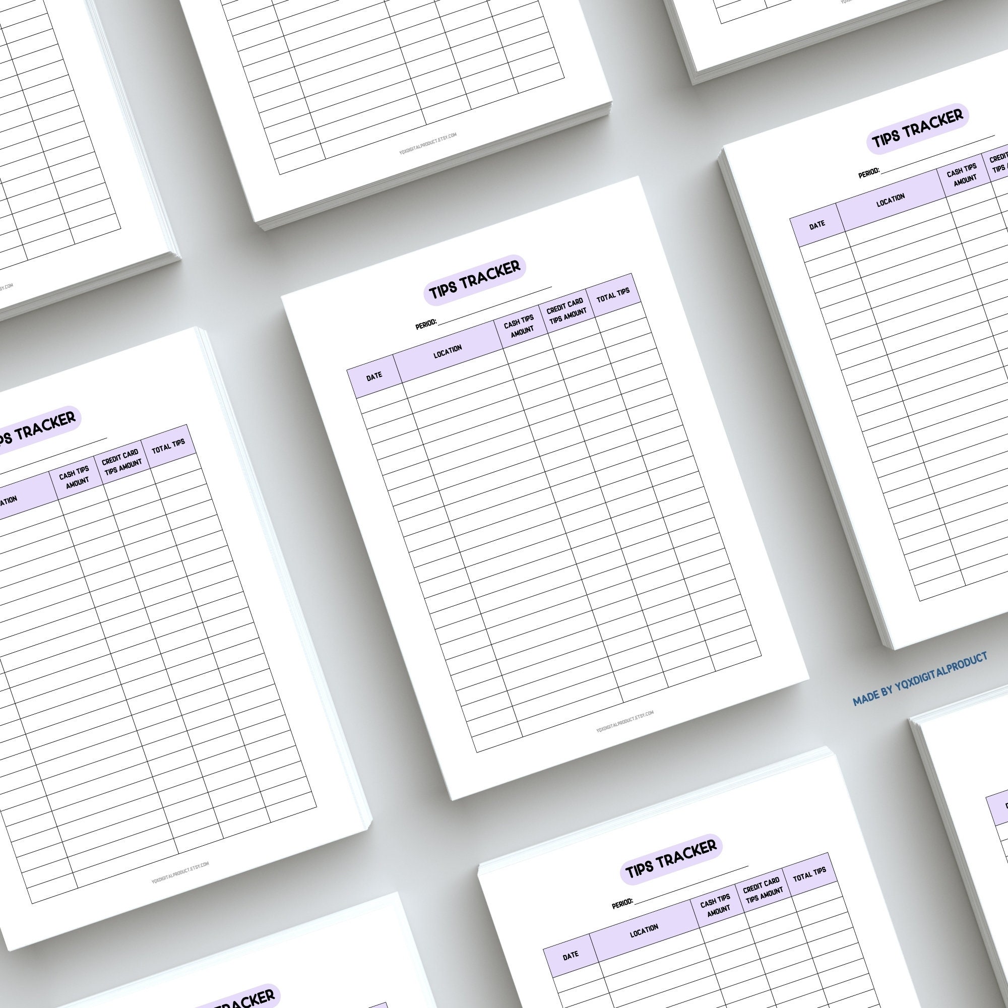 Tips Tracker Printable Waiter Tip Tracker Tips Log A4,a5,letter,half Letter Size PDF - Etsy