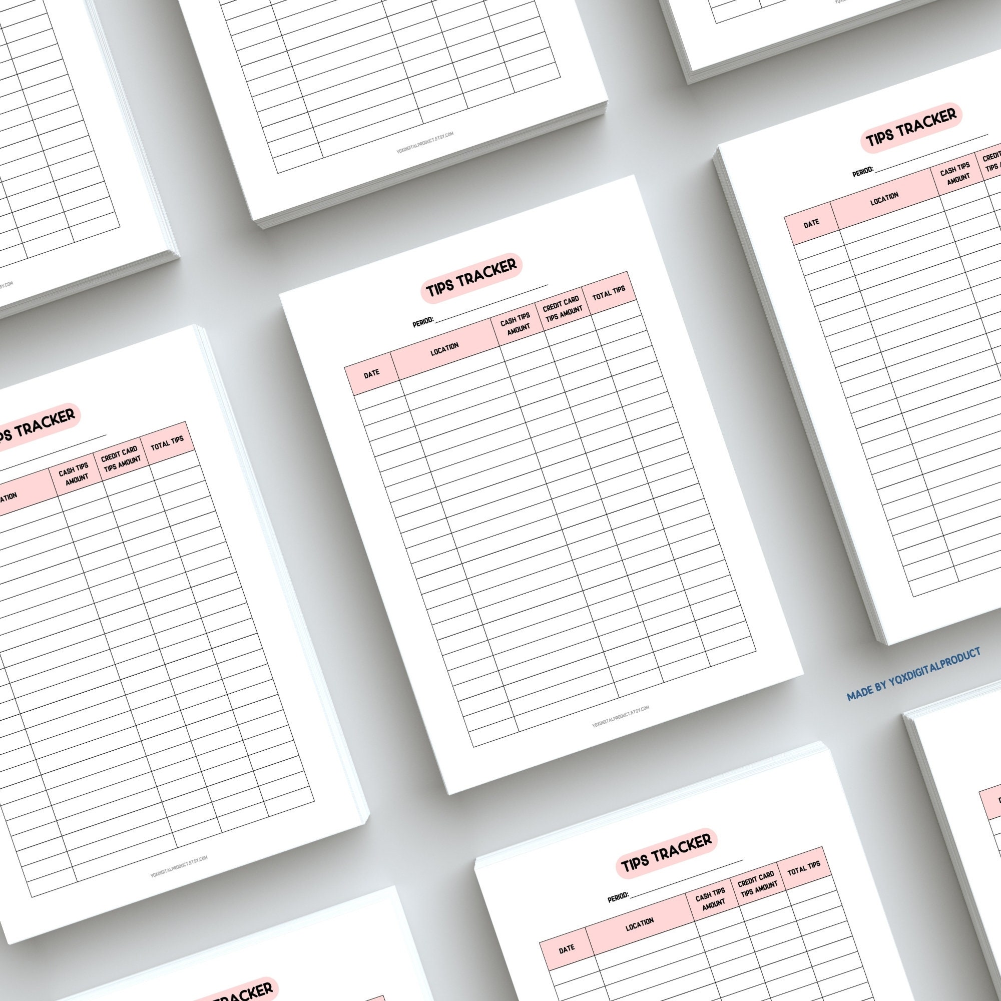 Tips Tracker Printable Waiter Tip Tracker Tips Log A4,a5,letter,half Letter Size PDF - Etsy