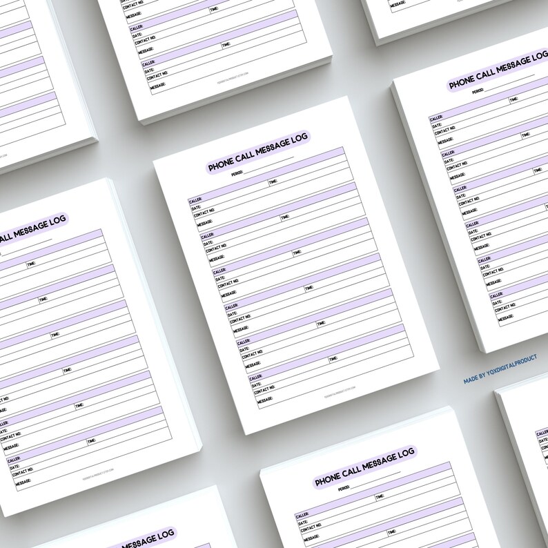 Phone Call Message Log Printable Conversation Record Missed Call Log ...