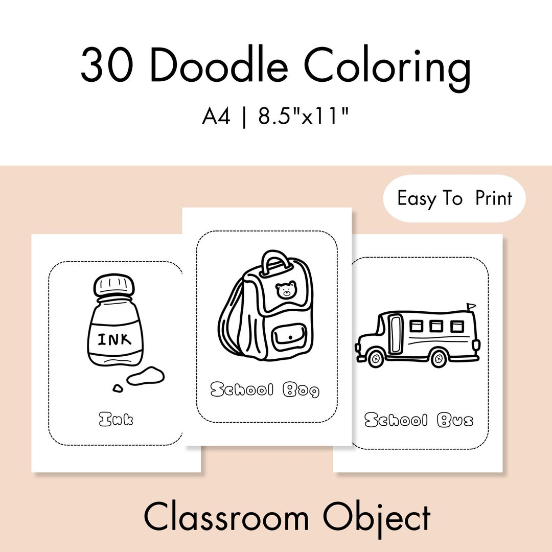 30 Doodle Classroom Object Coloring Pages Printable Coloring Pages for ...