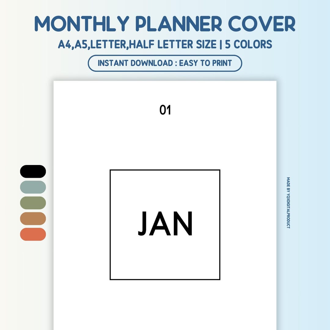 12 Monthly Planner Cover | Monthly Dashboards | Planner Dashboard ...