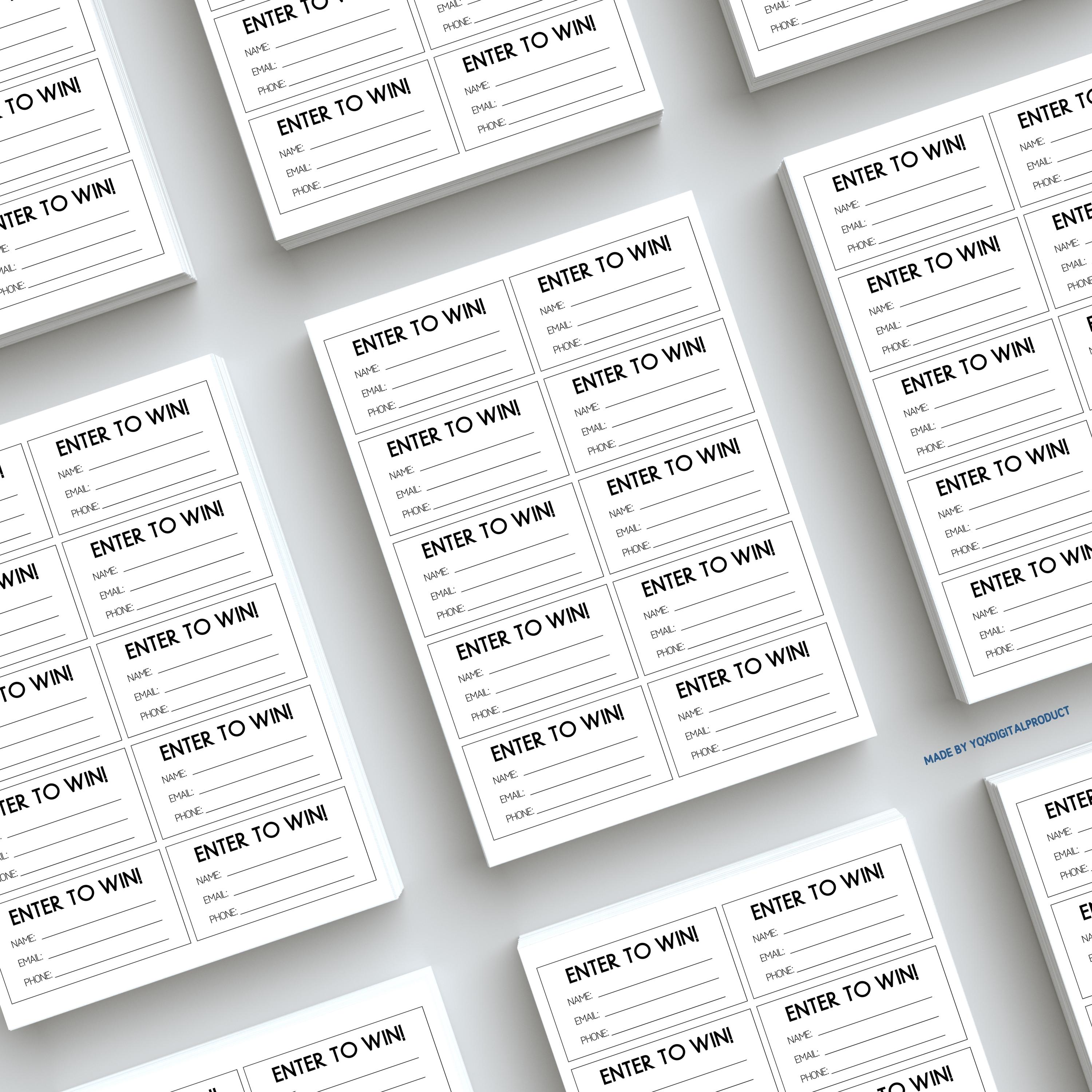 Printable Raffle Tickets | Enter to Win Printable Ticket | Raffle ...