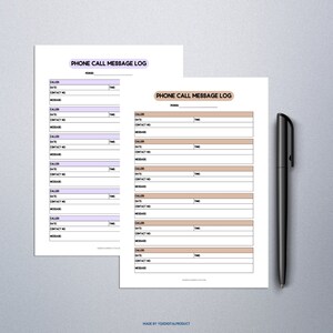 Phone Call Message Log Printable Conversation Record Missed Call Log ...