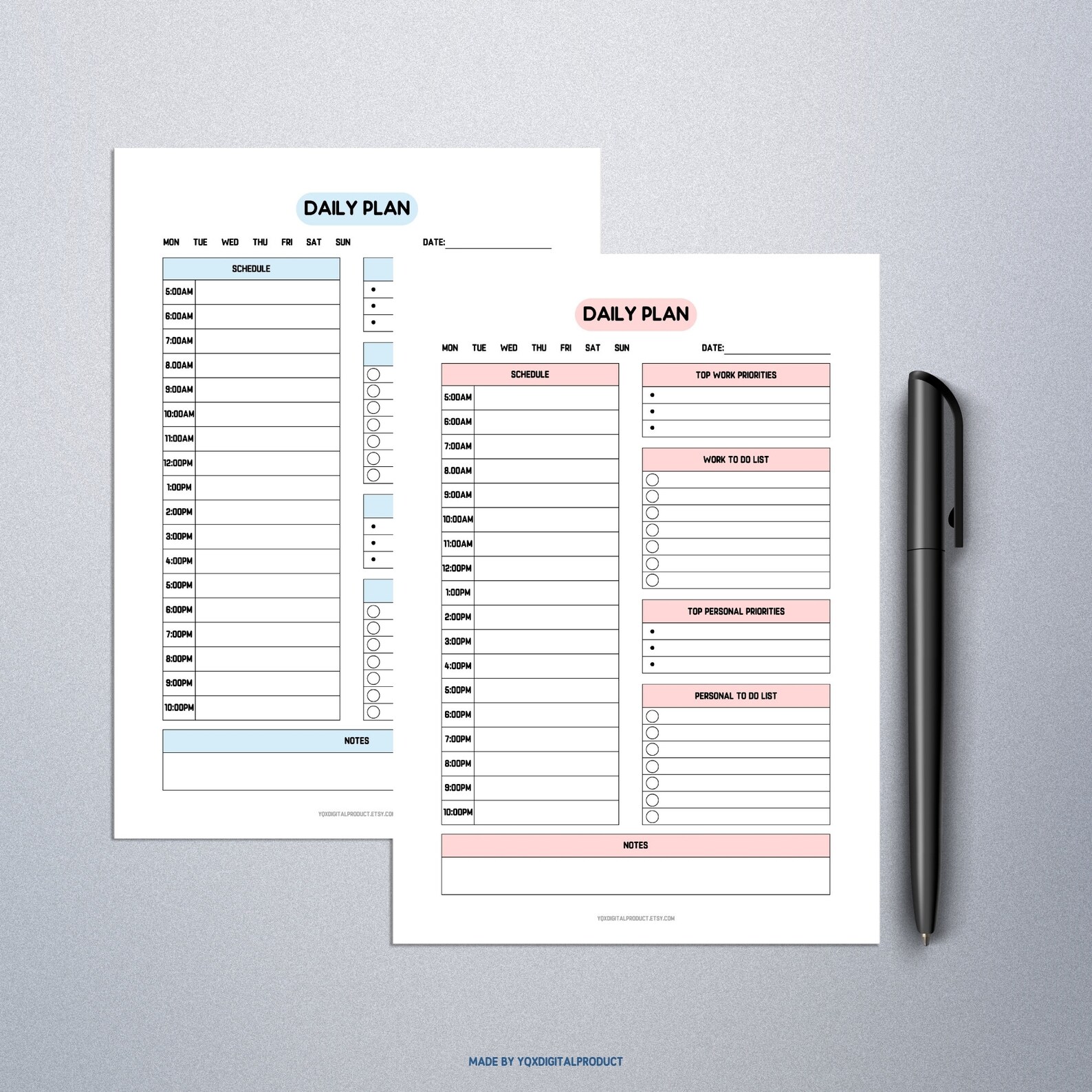 Work From Home Planner Printable Personal Daily Planner Productivity ...