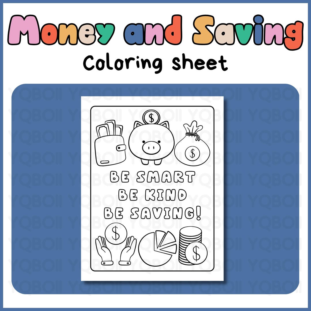 Financial Literacy Coloring Sheet - Money and Saving - Printable ...