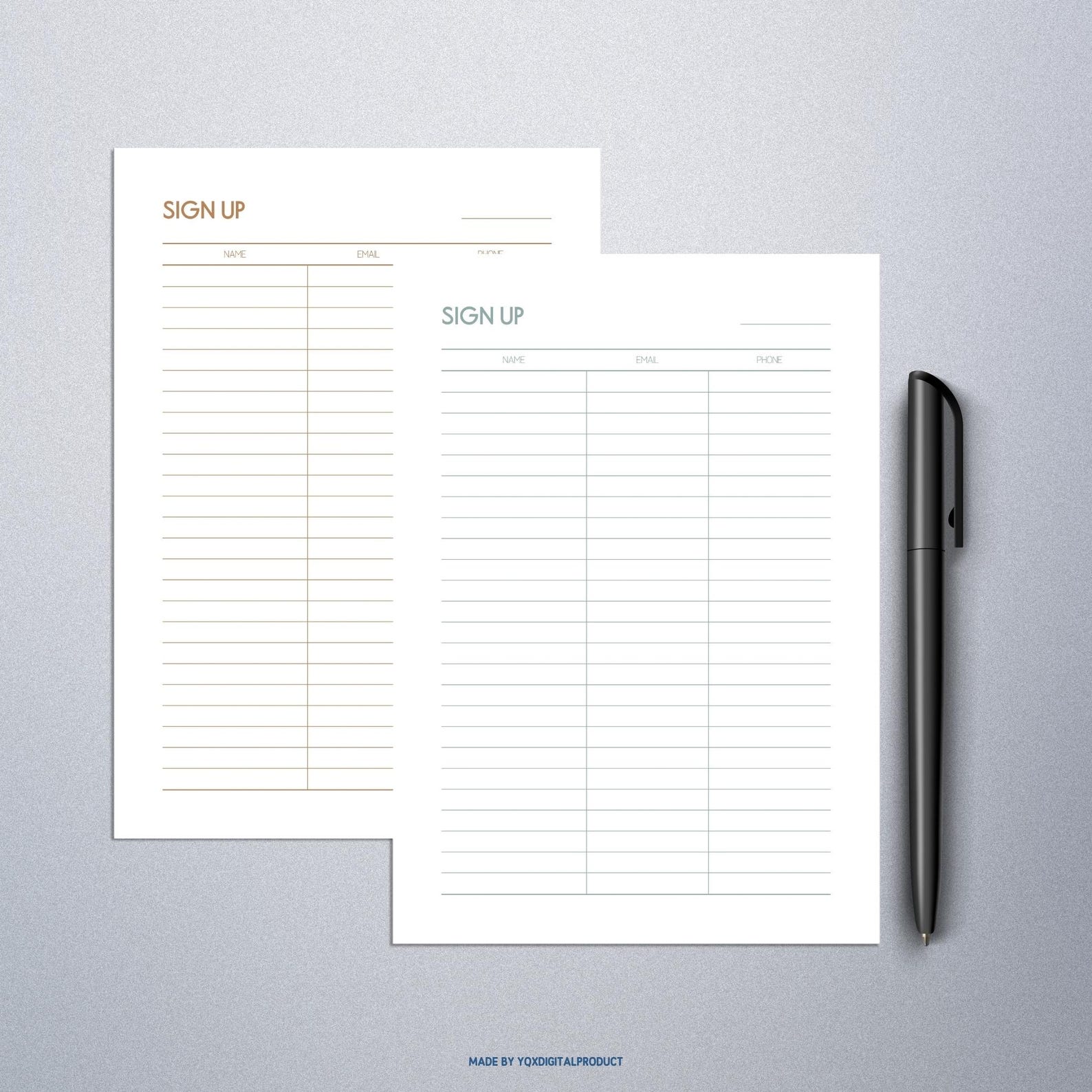 Sign up Sheet, Sign up Form, Event Sign Up, Customer Sign Up, Party ...