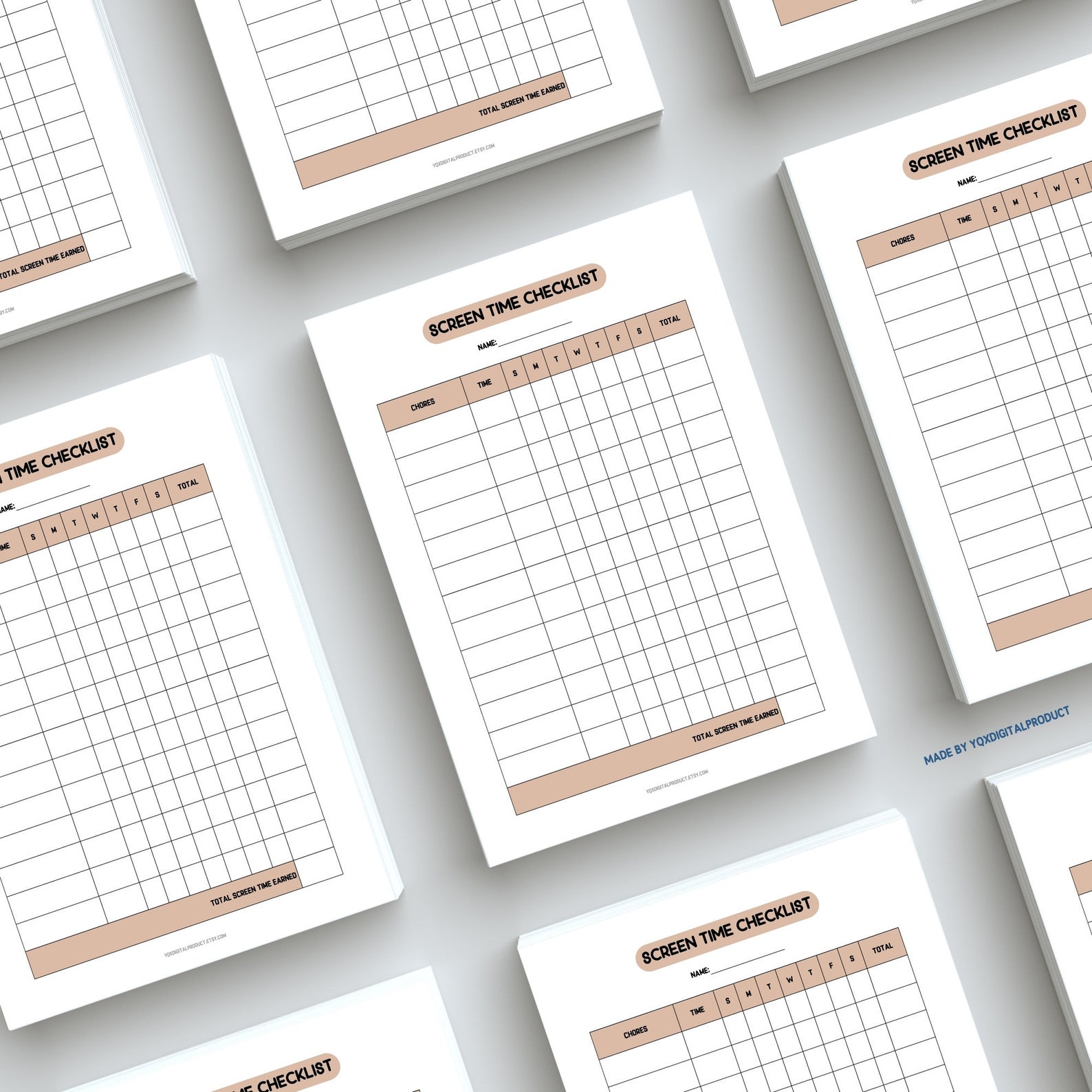 Screen Time Checklist Printable Earn Screen Time Kids Chore Chart ...