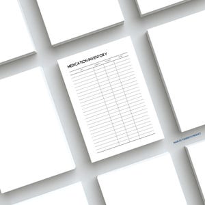 Medication Inventory | Medication Log | Inventory List | A4,a5,letter ...