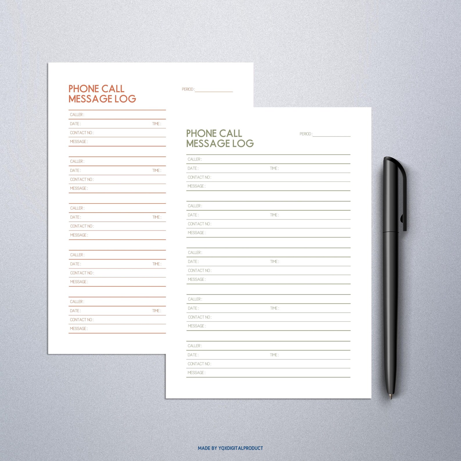 Phone Call Message Log | Conversation Record | Missed Call Log ...