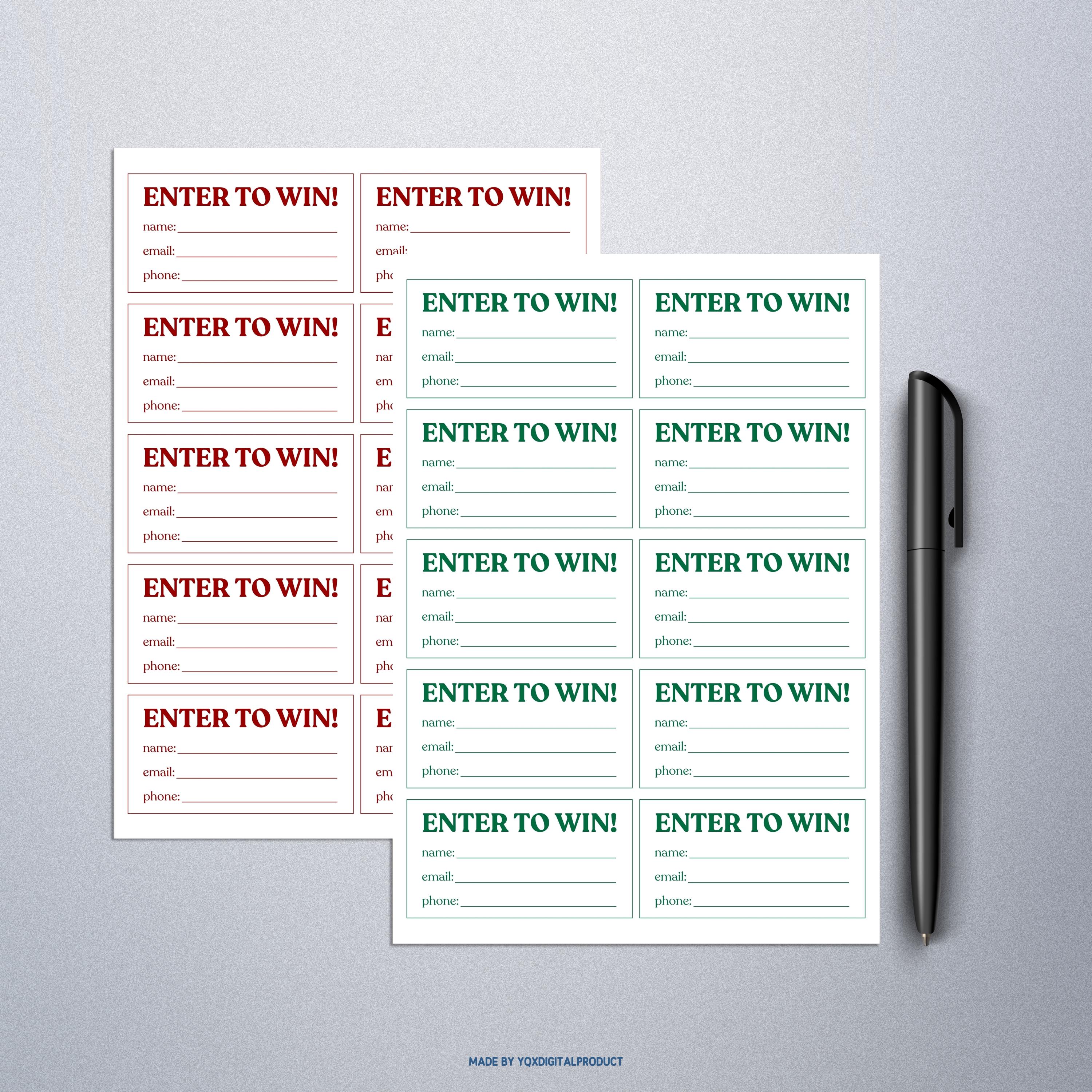 Printable Raffle Tickets | Raffle Ticket Template | Enter to Win ...