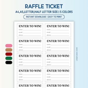 Printable Raffle Tickets | Raffle Ticket Template | Enter to Win ...