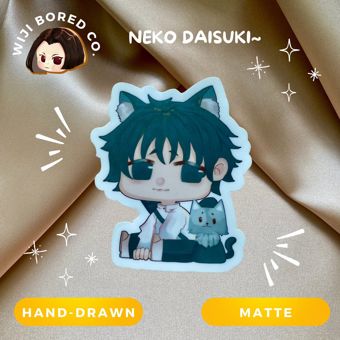 Sorcerer Anime Guy Yuta Sticker, Cat Lover Yuta Kawaii Character ...