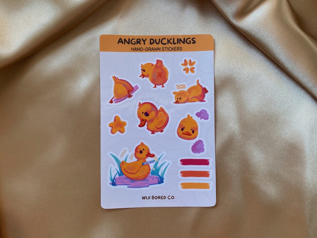 Cute Kawaii Duckling Sticker Sheet, Stationery Animal Stickers ...
