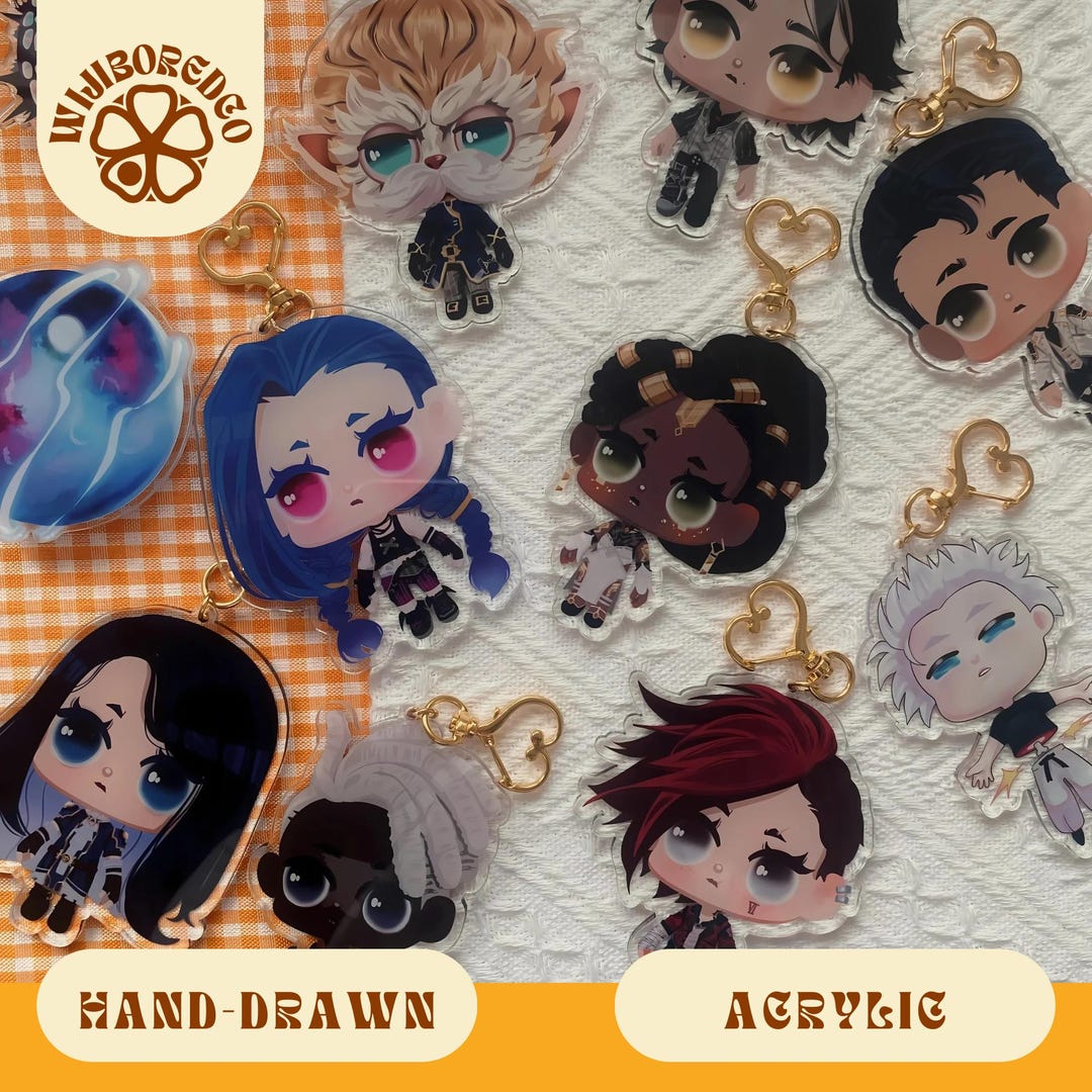 Arcane Keychains – League of Legends Anime Keychain Set, Jinx Vi Viktor ...