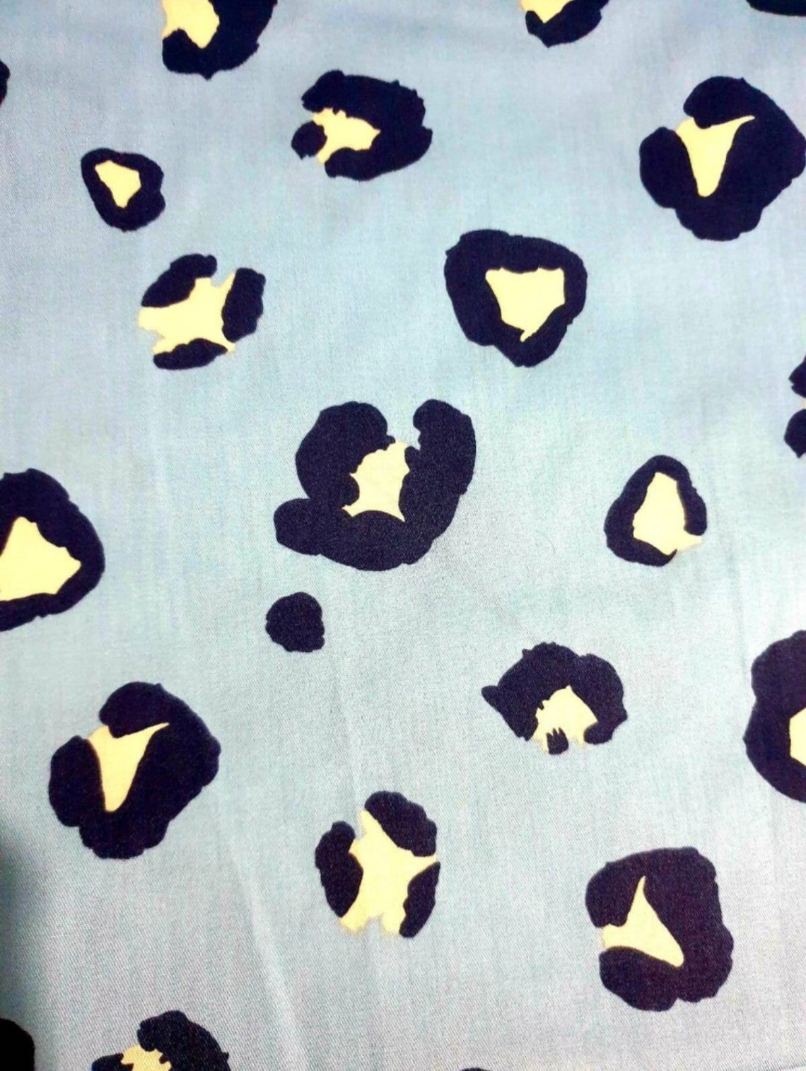 Blue Leopard Print Cotton Fabric, 60" Wide, by the Metre - Etsy