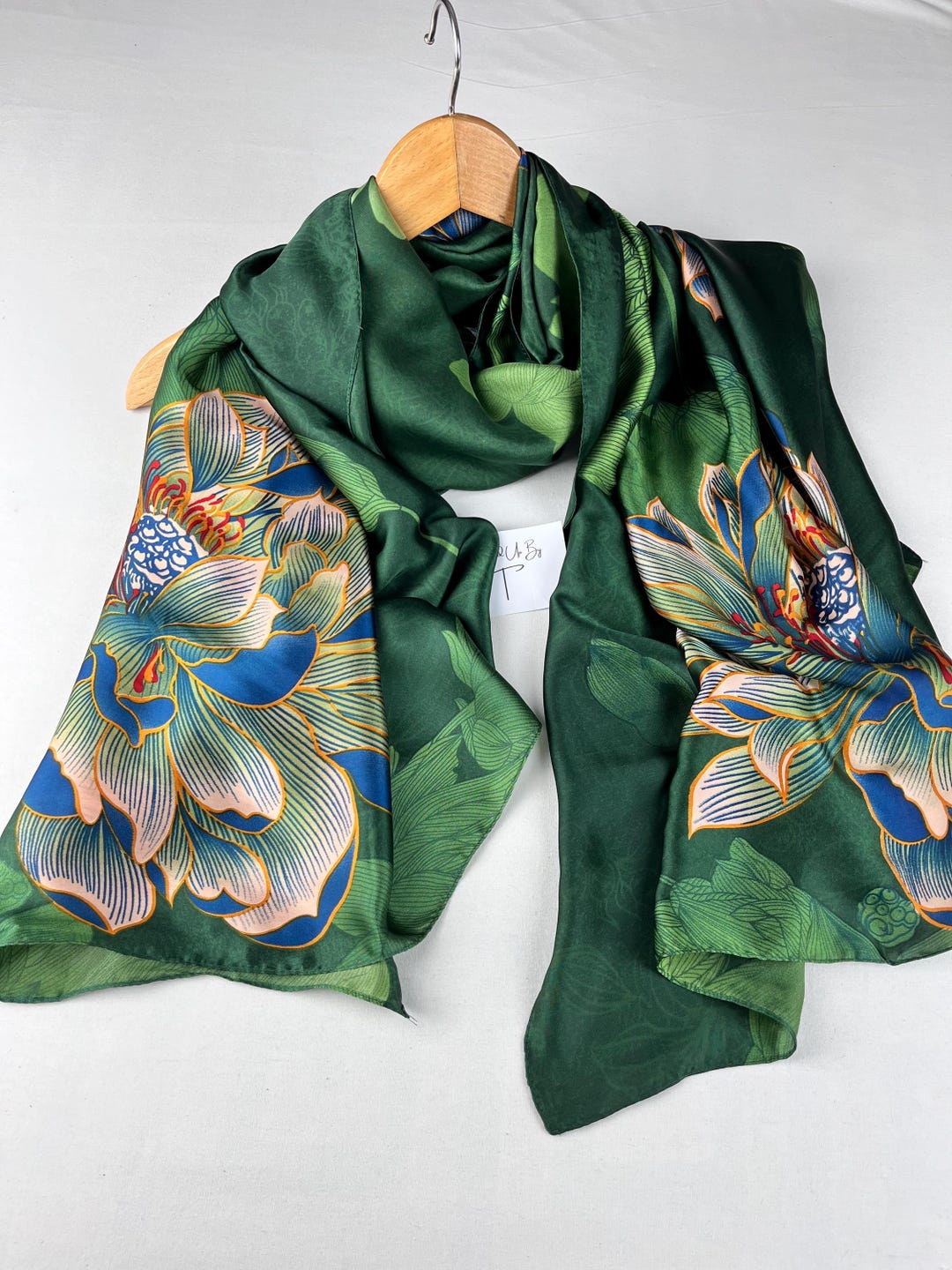 Green Silk Scarf, Ladies Satin Wrap Shawl Skirt Sarong, Personalised ...