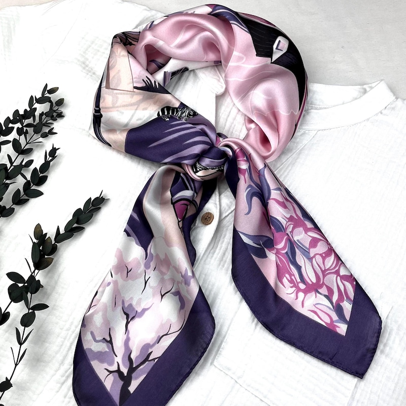 Ladies Satin Square Scarf - Etsy