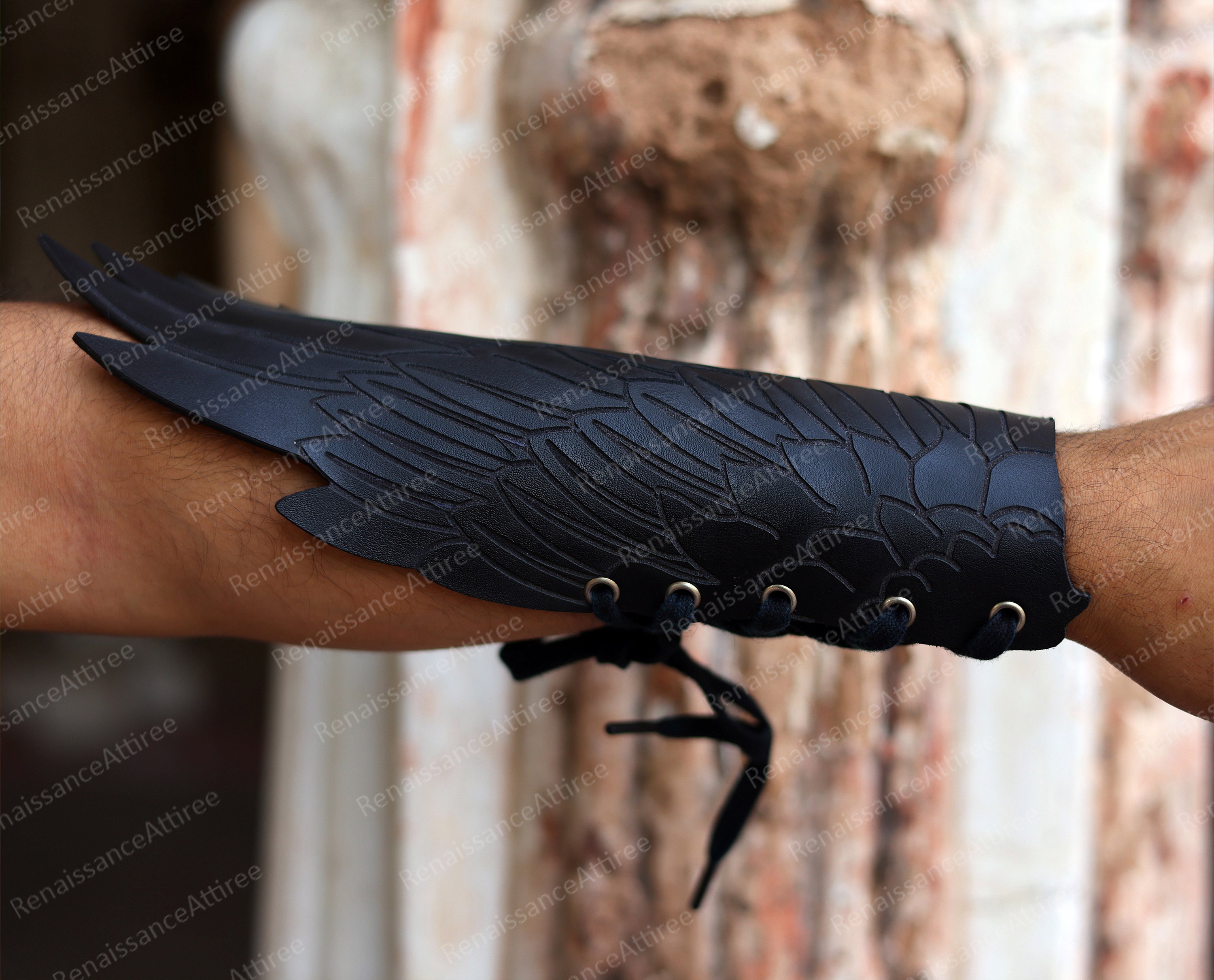 Viking Medieval Larp Samurai Armor, Raven Wings Knight Witcher Armor ...