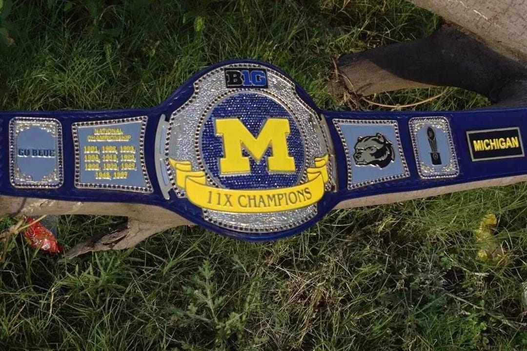 Custom Design Big Michigan Wrestling Championship Title Belt Best Gifts ...