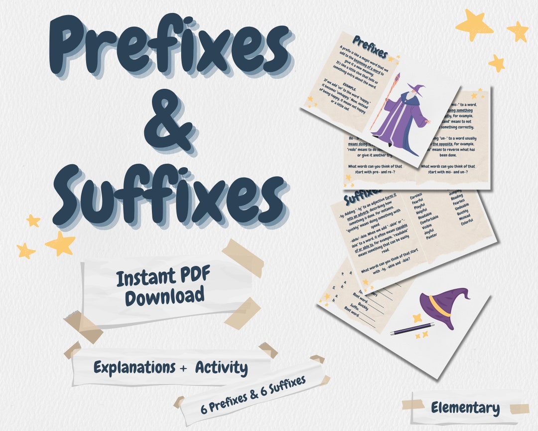 Elementary Prefixes & Suffixes Teaching Material PDF Perfect for TEFL ...