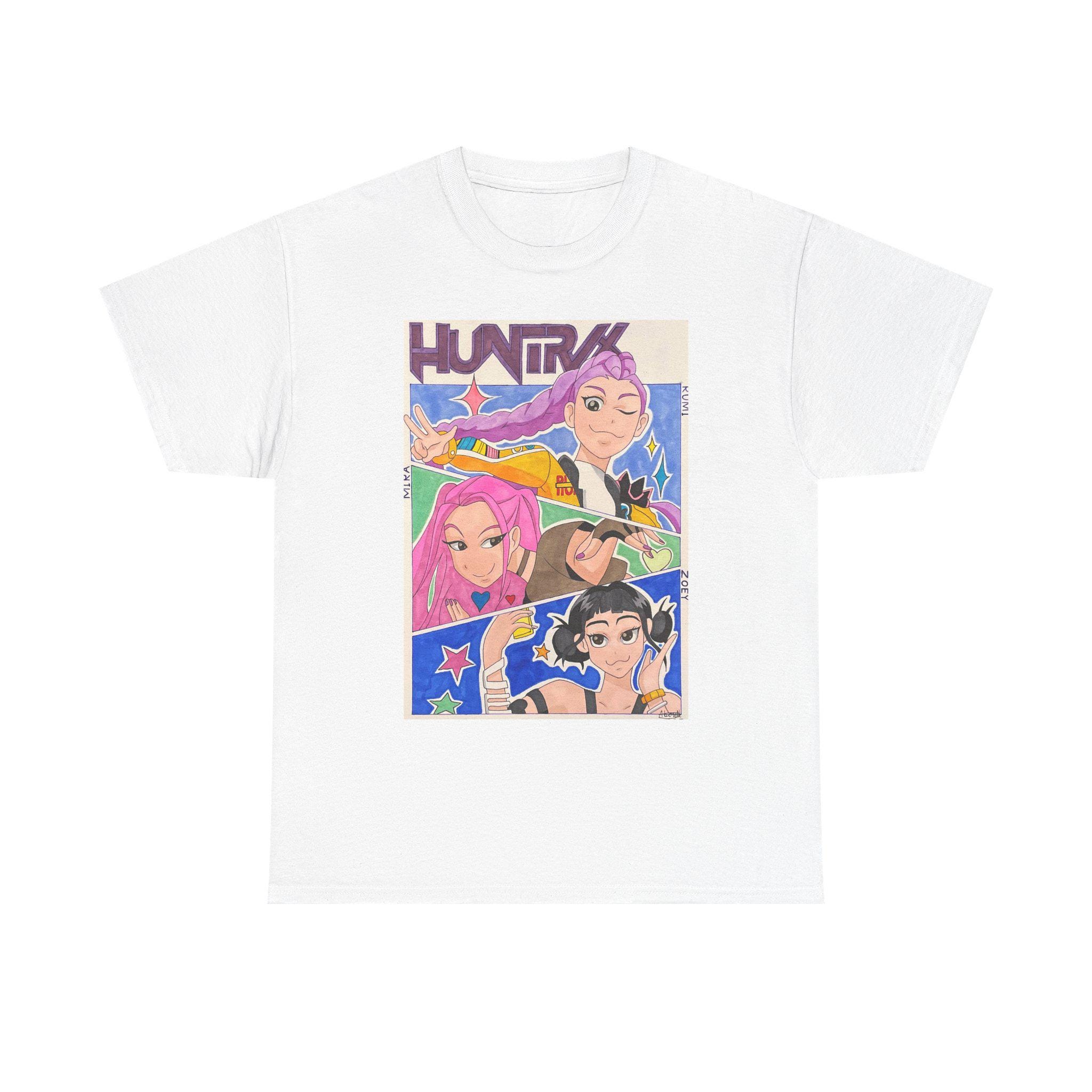 Drawing Huntrix From Kpop Demon Hunters Colorful Graphic Tee for Game ...