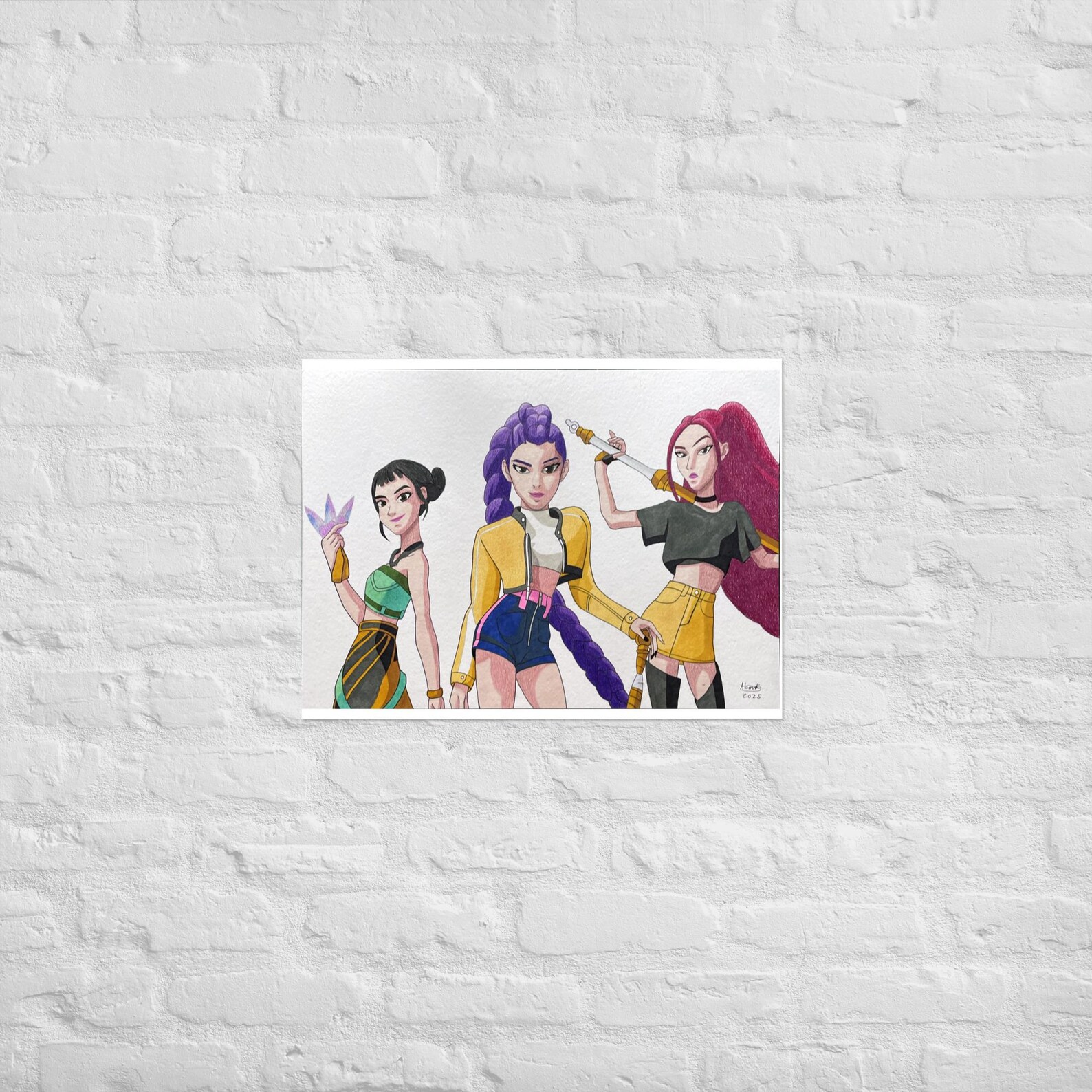 Hand Drawn Huntrix From Kpop Demon Hunters - Etsy