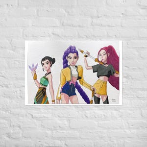 Hand Drawn Huntrix From Kpop Demon Hunters - Etsy