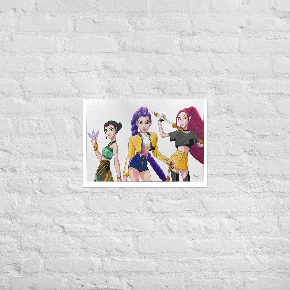 Hand Drawn Huntrix From Kpop Demon Hunters - Etsy