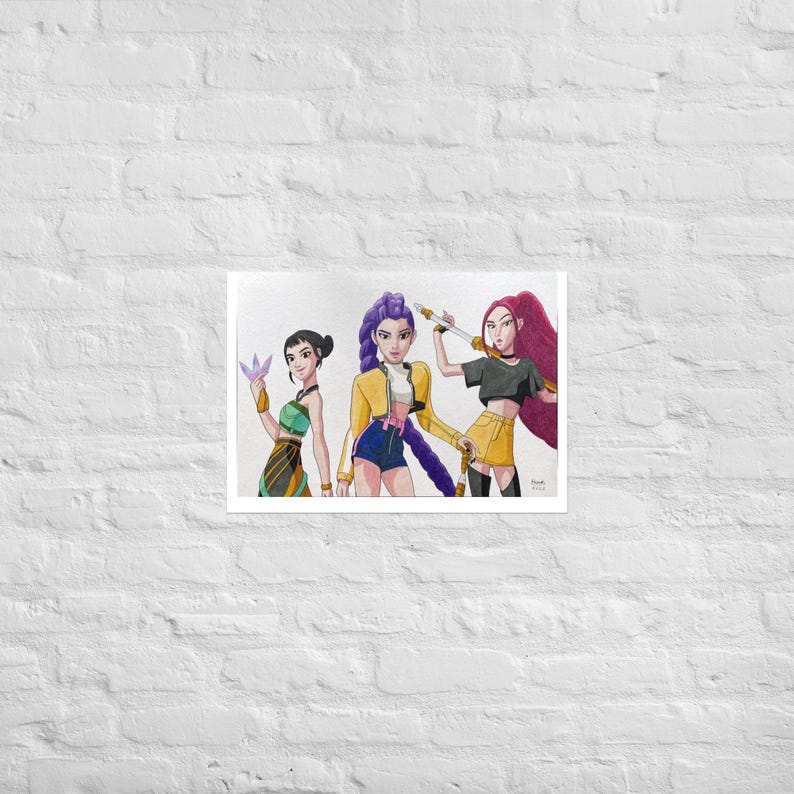 Hand Drawn Huntrix From Kpop Demon Hunters - Etsy