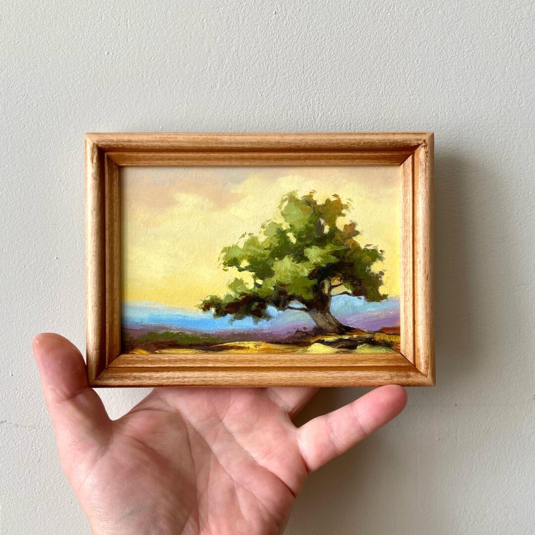 Oak Tree Original Oil Painting: California Hillside Landscape. 6x4 ...