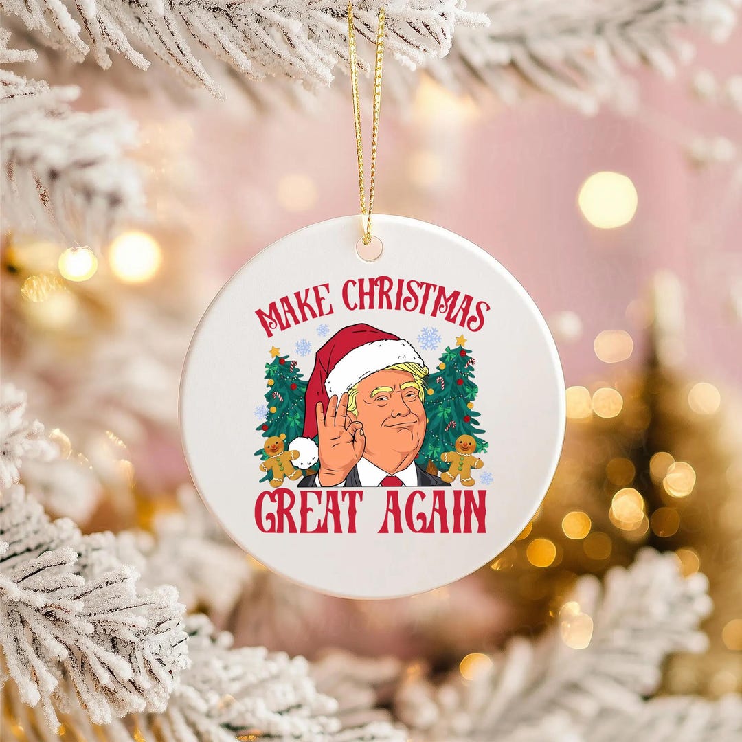 Santa Trump Christmas Make Christmas Great Again Ornament, Trump ...