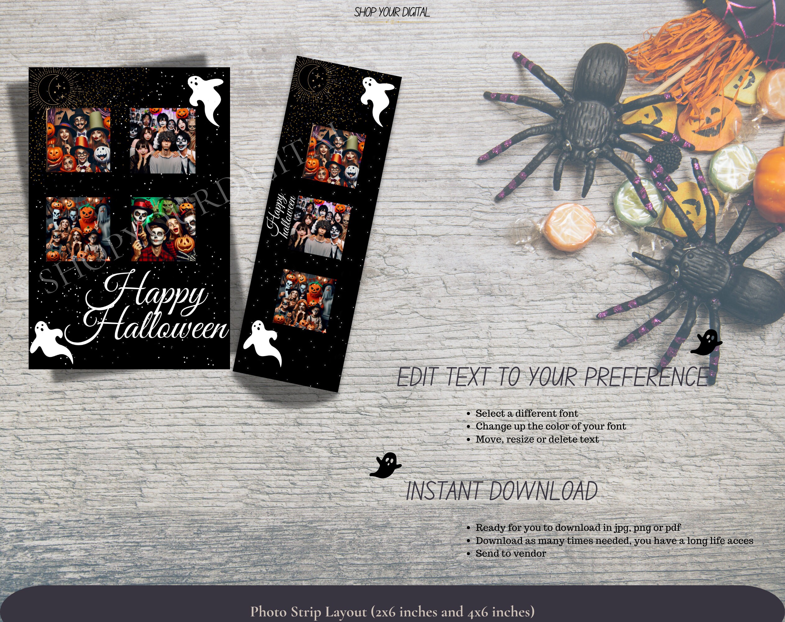 Halloween Photo Booth Templatecanva Editablecustomizable Photo Booth ...