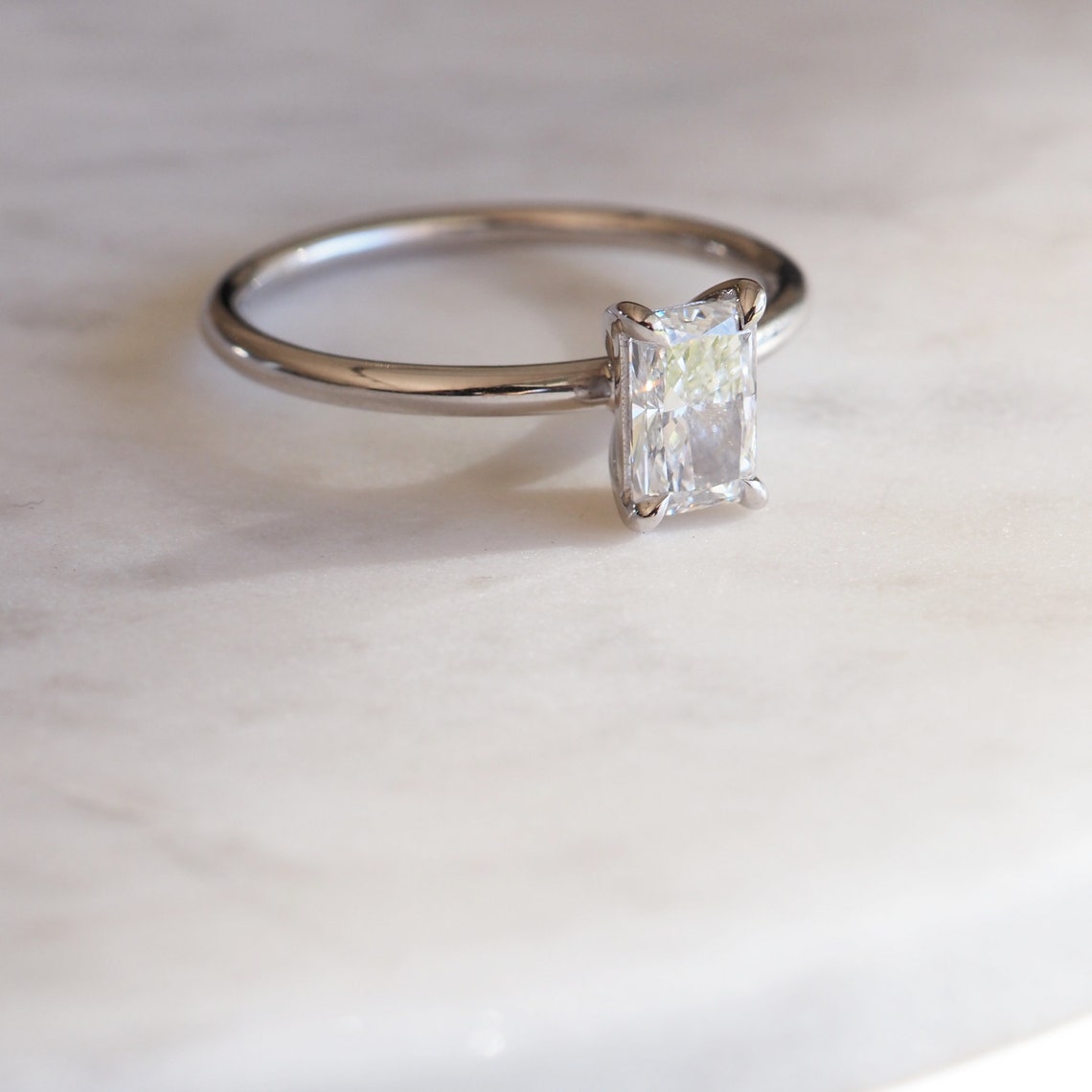 Solitaire Engagement Ring, 14K Yellow Gold Proposal Ring, 3.0 Ct ...