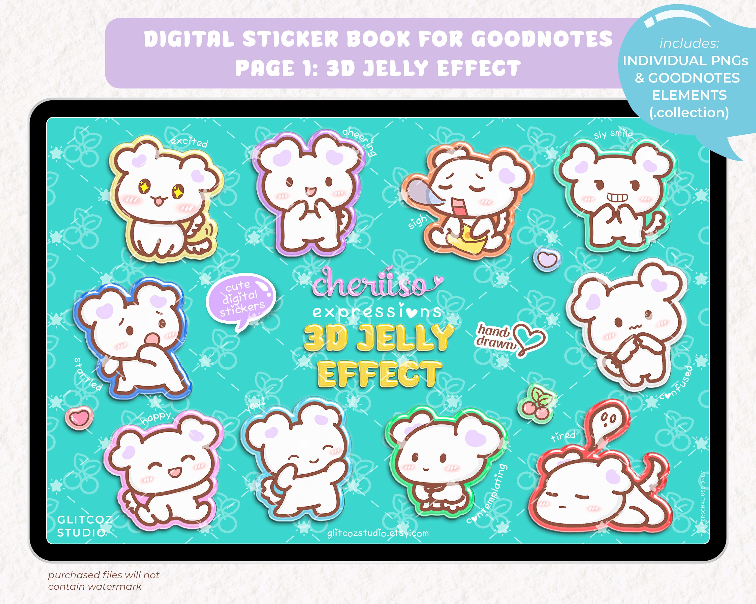 Cheriiso Expressions Digital Stickers for Goodnotes Notability Penly ...