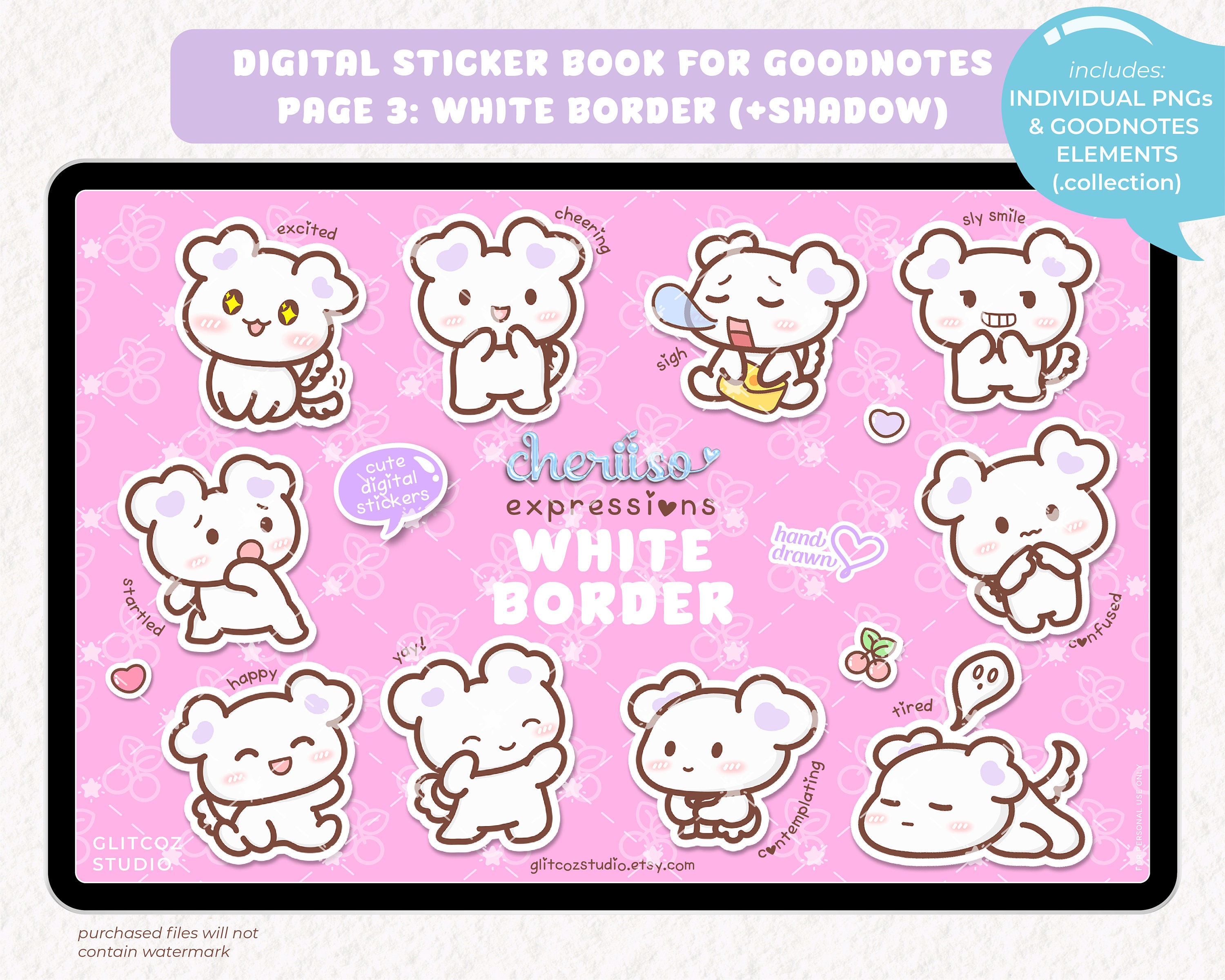 Cheriiso Expressions Digital Stickers for Goodnotes Notability Penly ...