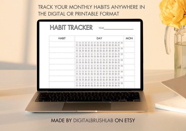 Minimalist Monthly Habit Tracker Printable A4/A5 Portrait, Daily Habit ...