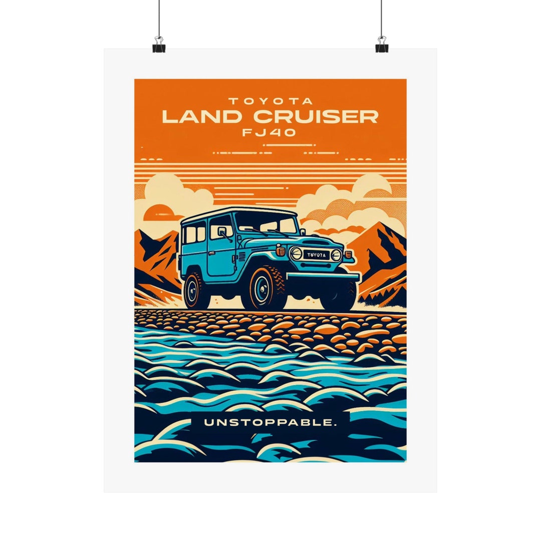 Classic Toyota Land Cruiser FJ40 Poster Wall Art Husband Gift His ...