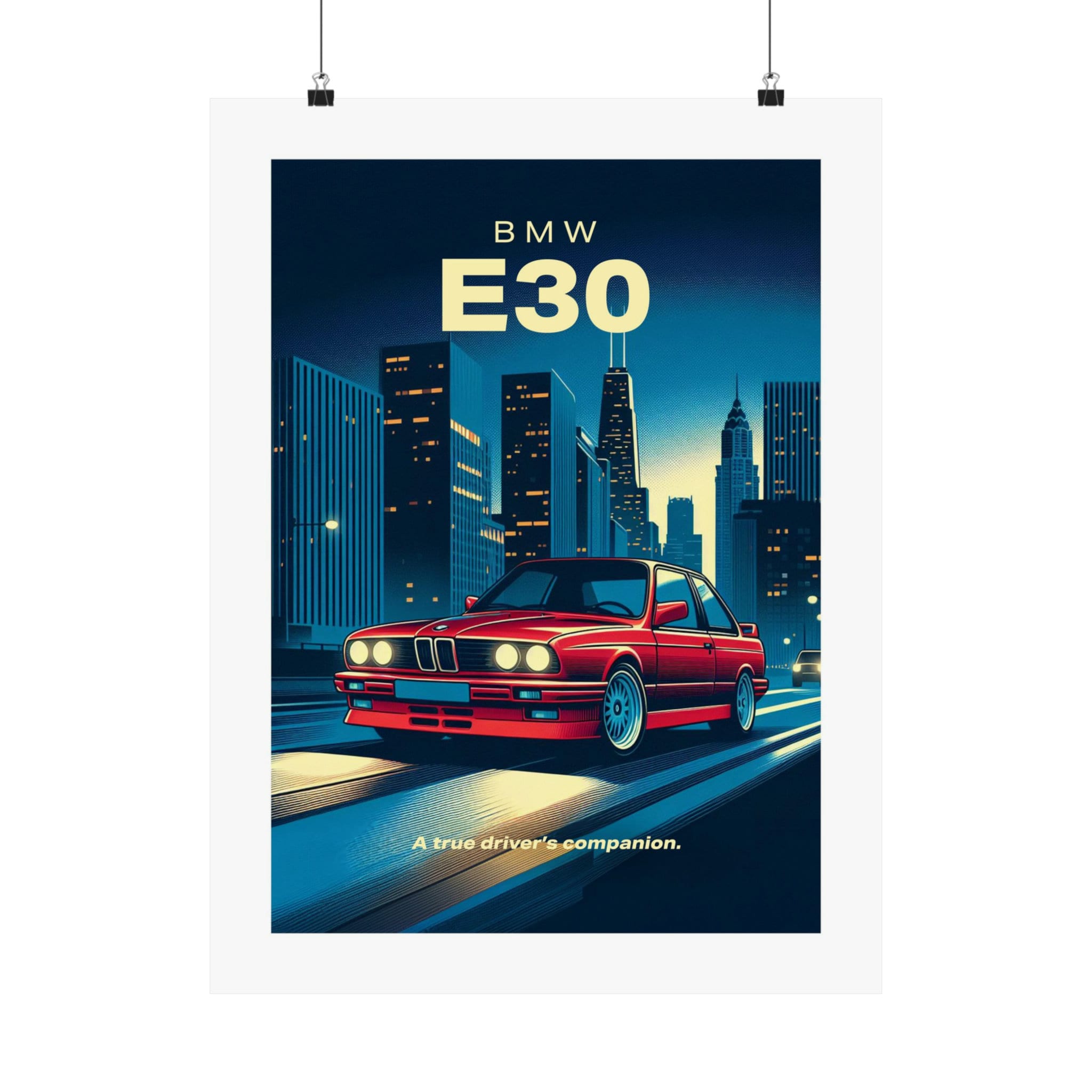 Classic BMW E30 Poster Wall Art Husband Gift His Birthday Fathers Day ...