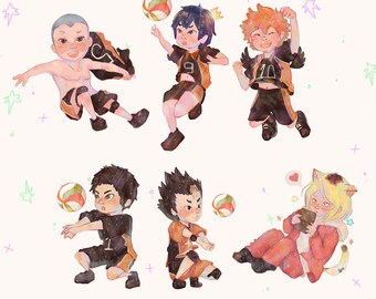 Haikyuu Chibi Stickers HQ Stickers Vinyl Matte Stickers - Etsy