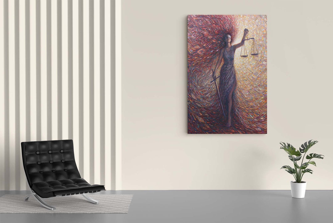 Goddess of Justice Canvas Painting , Goddess Canvas Painting , Scales ...