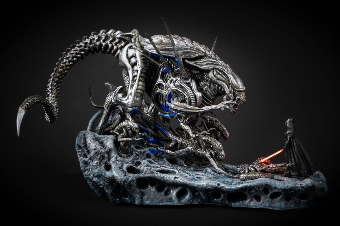 Alien Darth Vader large 3D Printed Sculpture, Professionally Hand ...