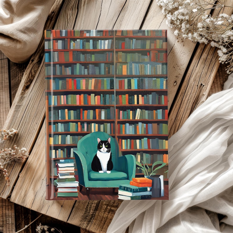 Cat Library Journal - Etsy