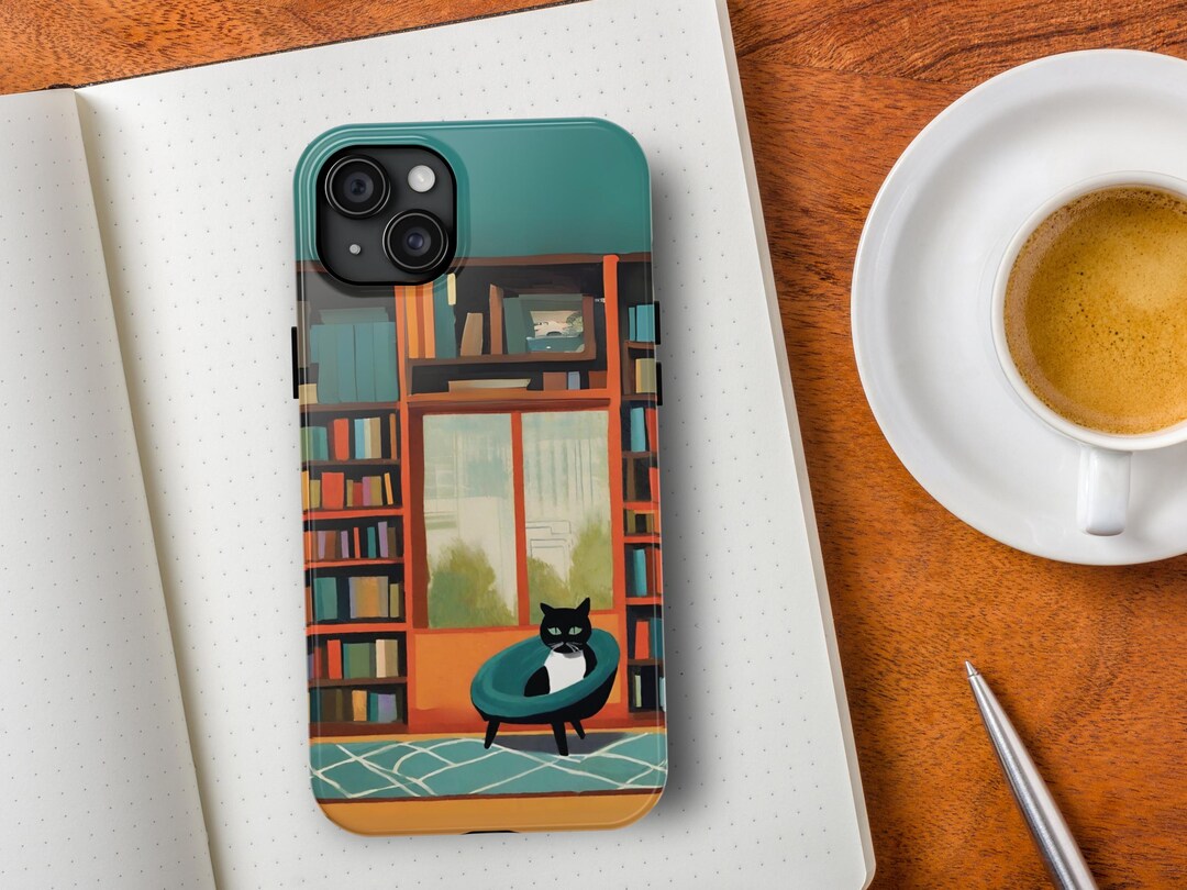Bookish Tuxedo Cat iPhone Case, Gift for Reader, Cat Lover, Gift for ...