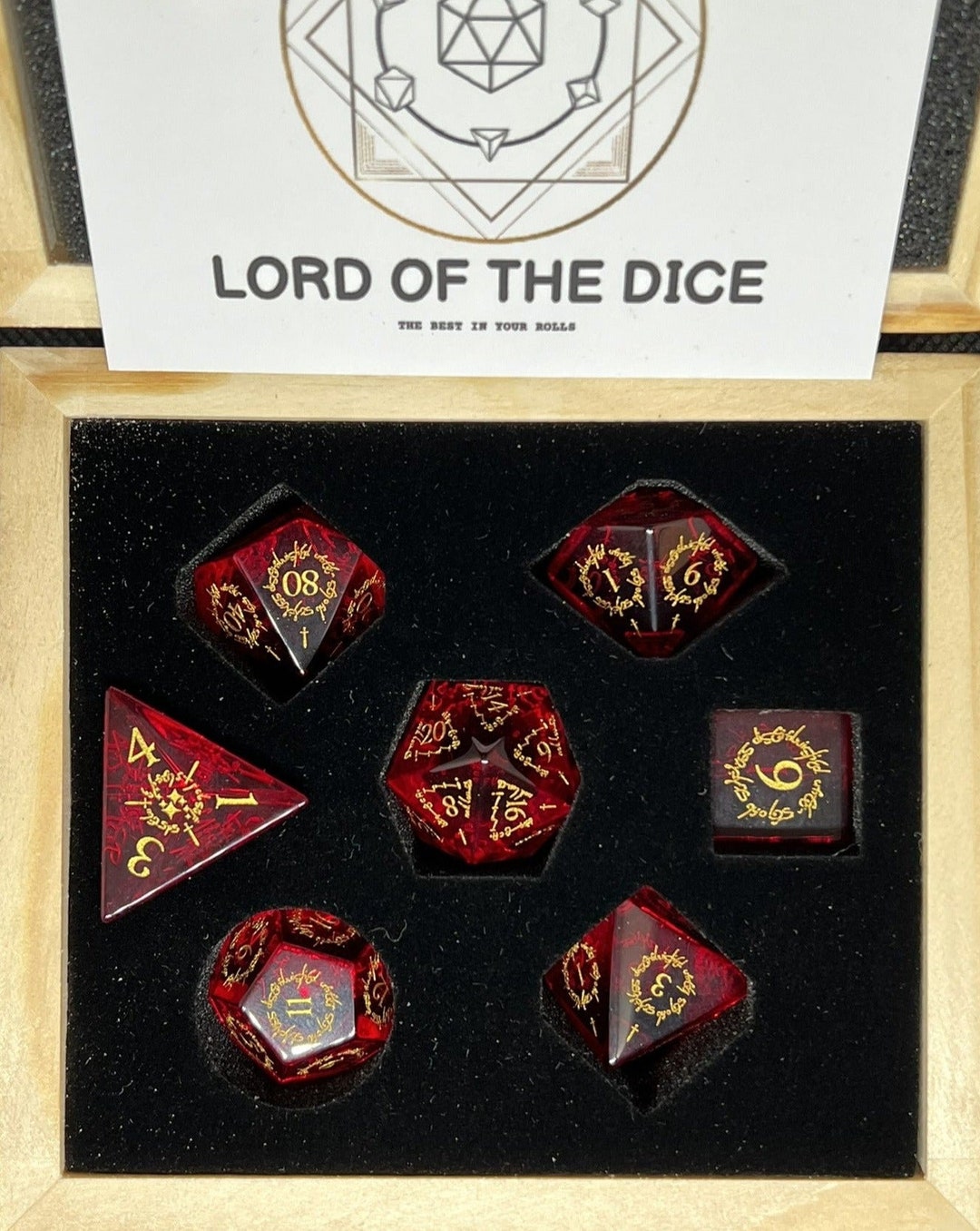 HELLSING Complete Role-playing Dice Set, Semi-translucent Red With Gold ...