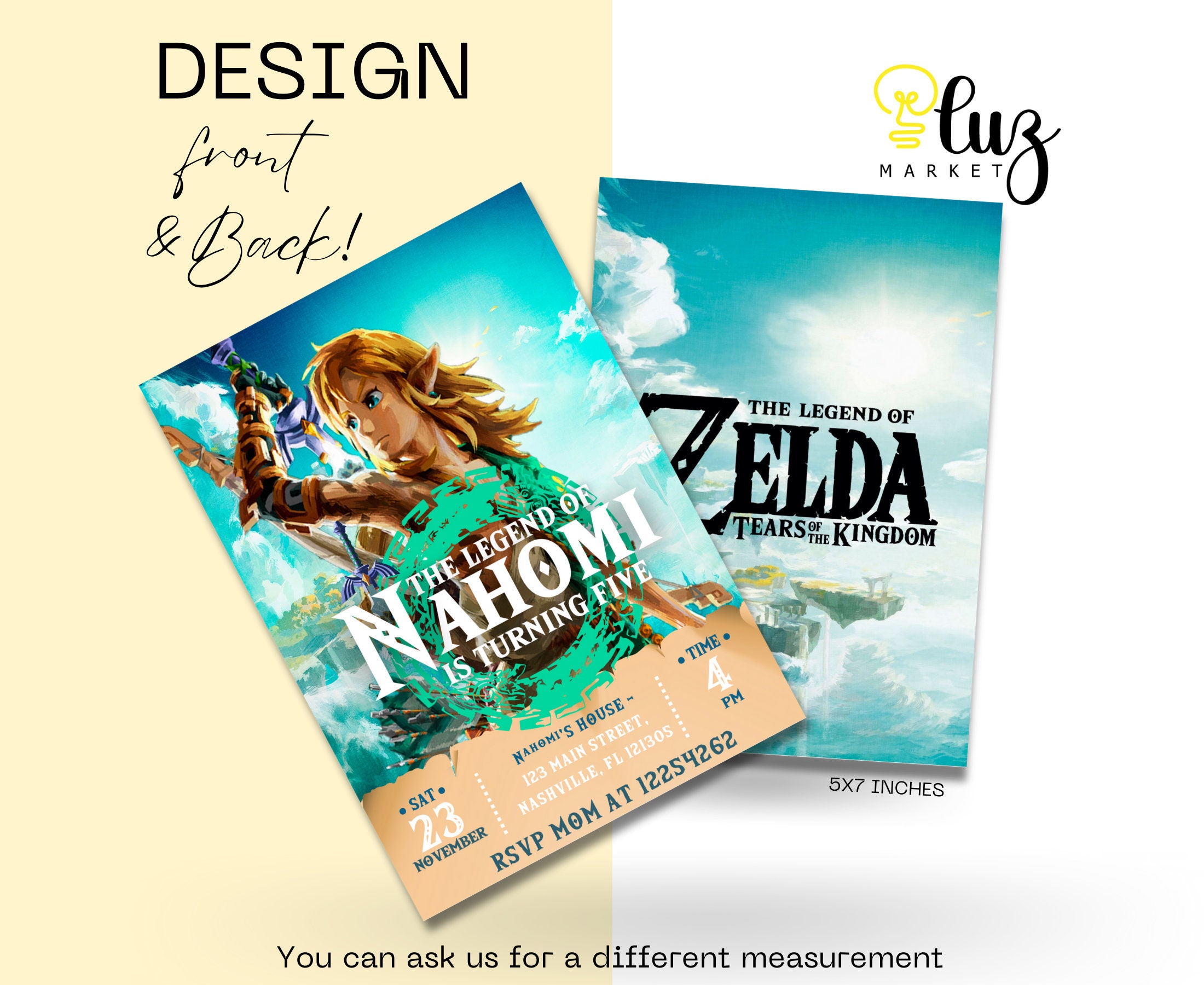 The Legend of Zelda Birthday Invitation Design Digital Download,zelda ...