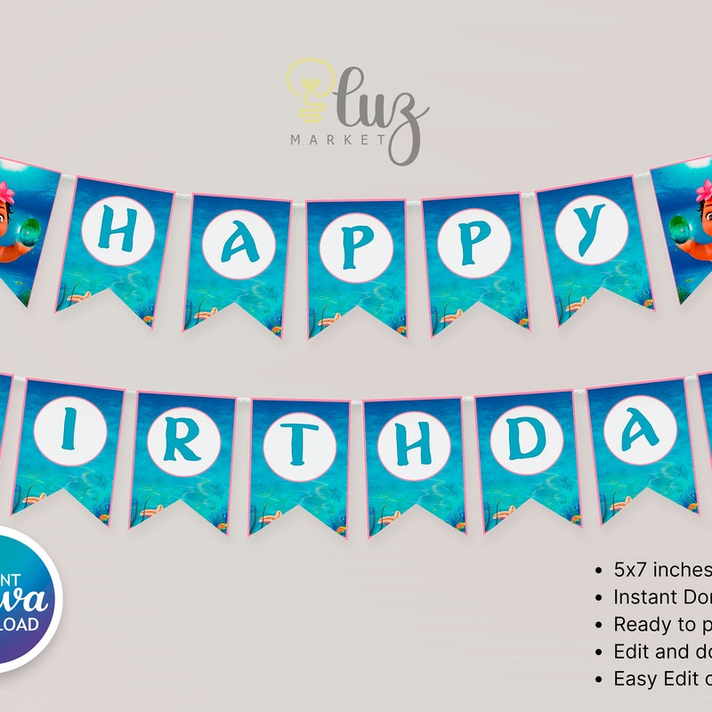 Moana Birthday Banner - Etsy